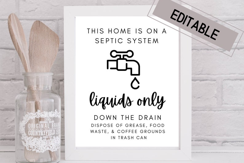 Liquids Only Sign Septic System Sign Editable Sign - Etsy UK
