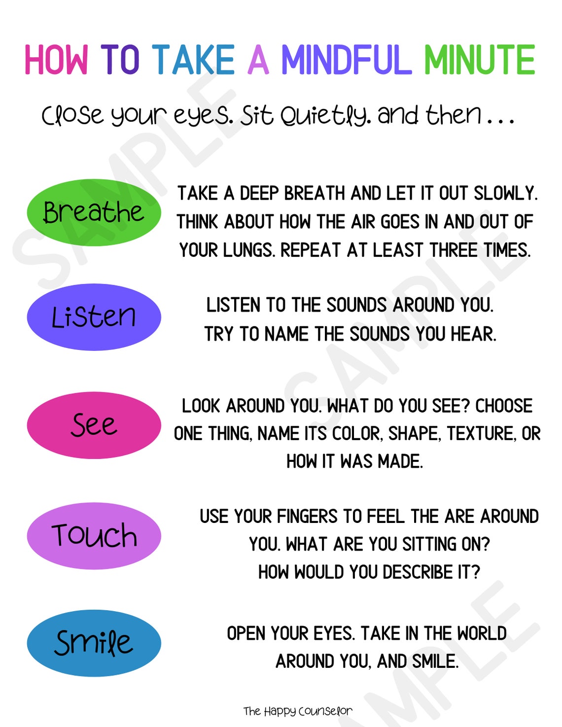 Take a Mindful Moment Calming Colors Sign - Classroom Back to School ...