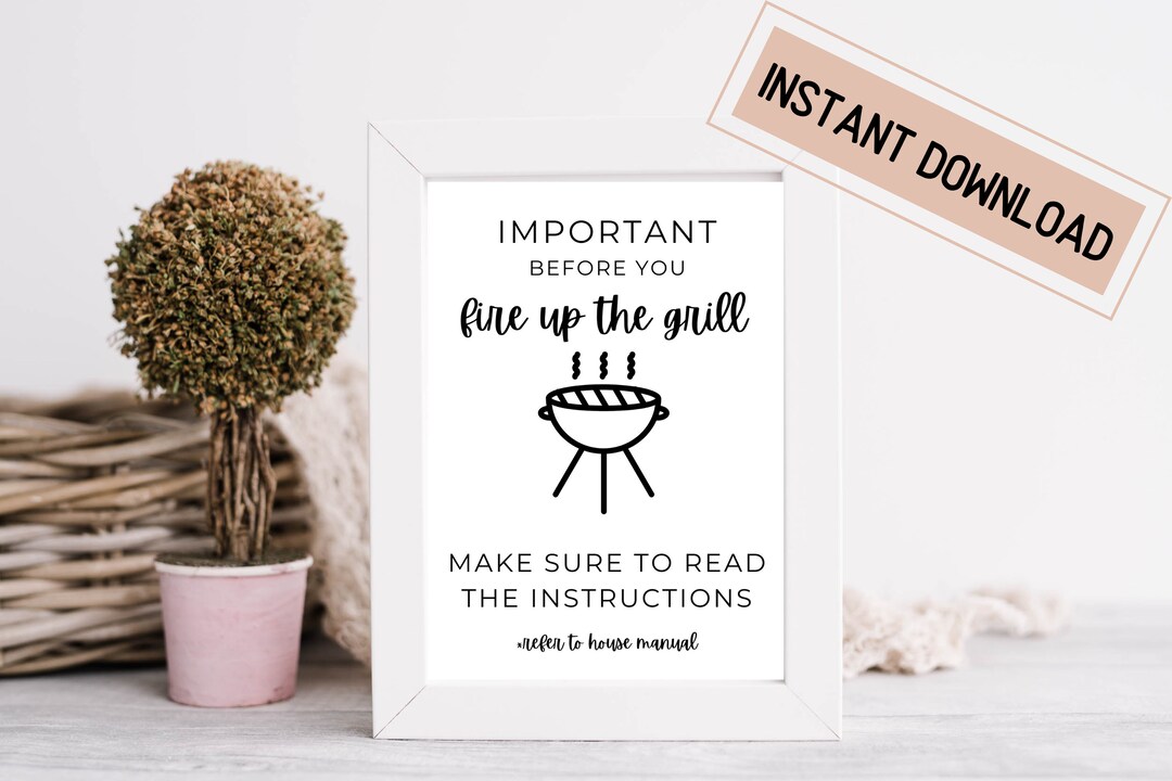 Airbnb Grill Rules Sign: Vacation Rental Printable (digital Download ...