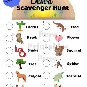 Desert Scavenger Hunt: Southwest Nature Game (instant Download) - Etsy