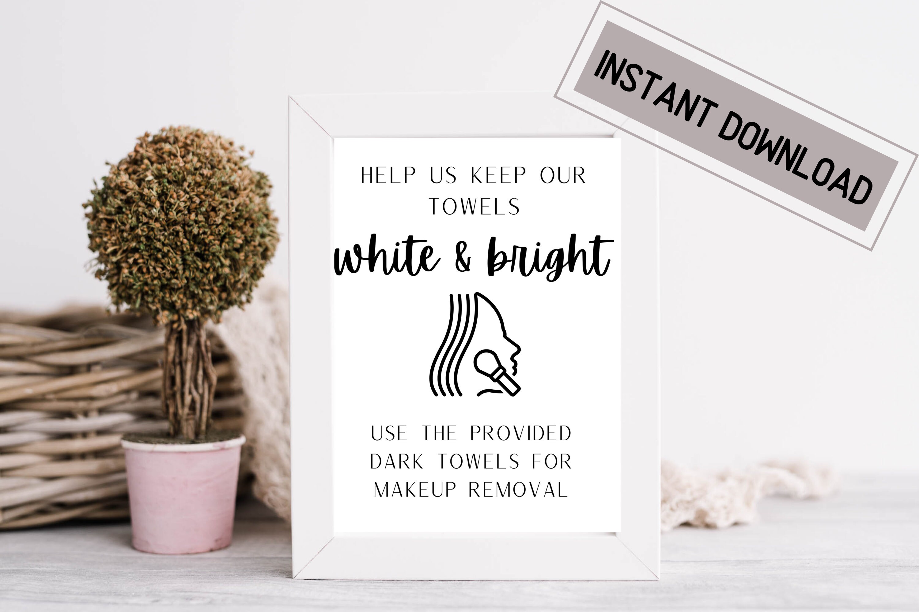Airbnb Makeup Towel Sign: Short Term Rental Host Help (digital Download ...
