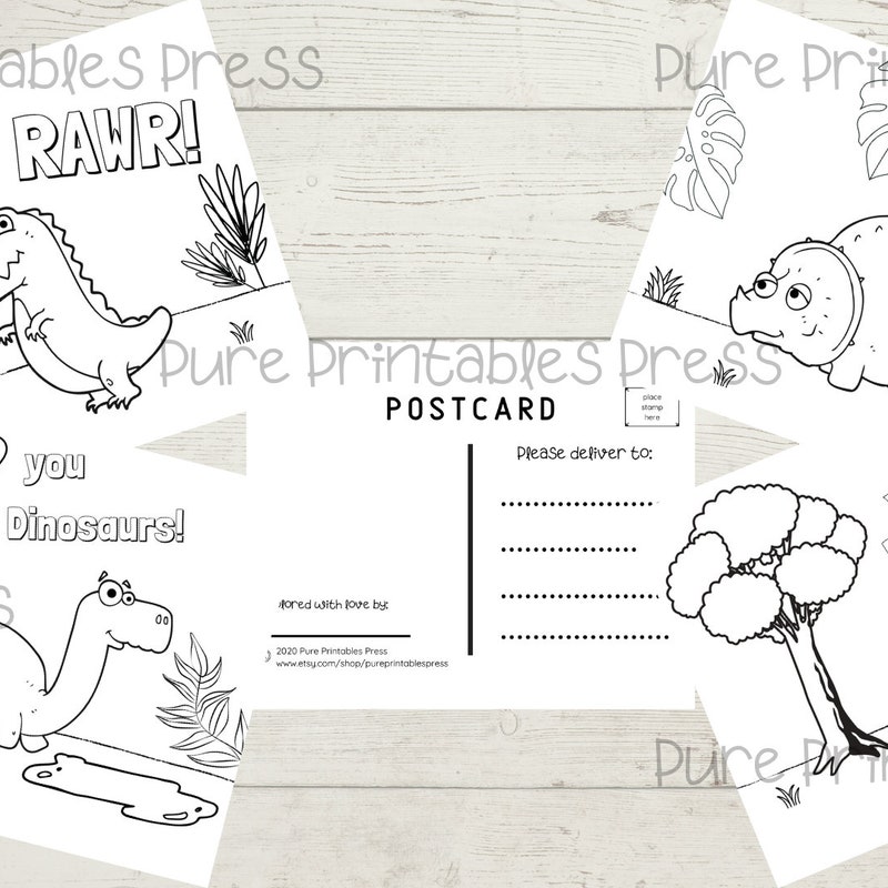 Coloring Postcards - Etsy