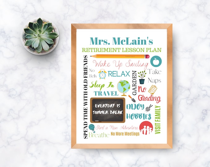 Teacher Retirement Print, Teacher Retirement, Teacher Gift, Teacher ...