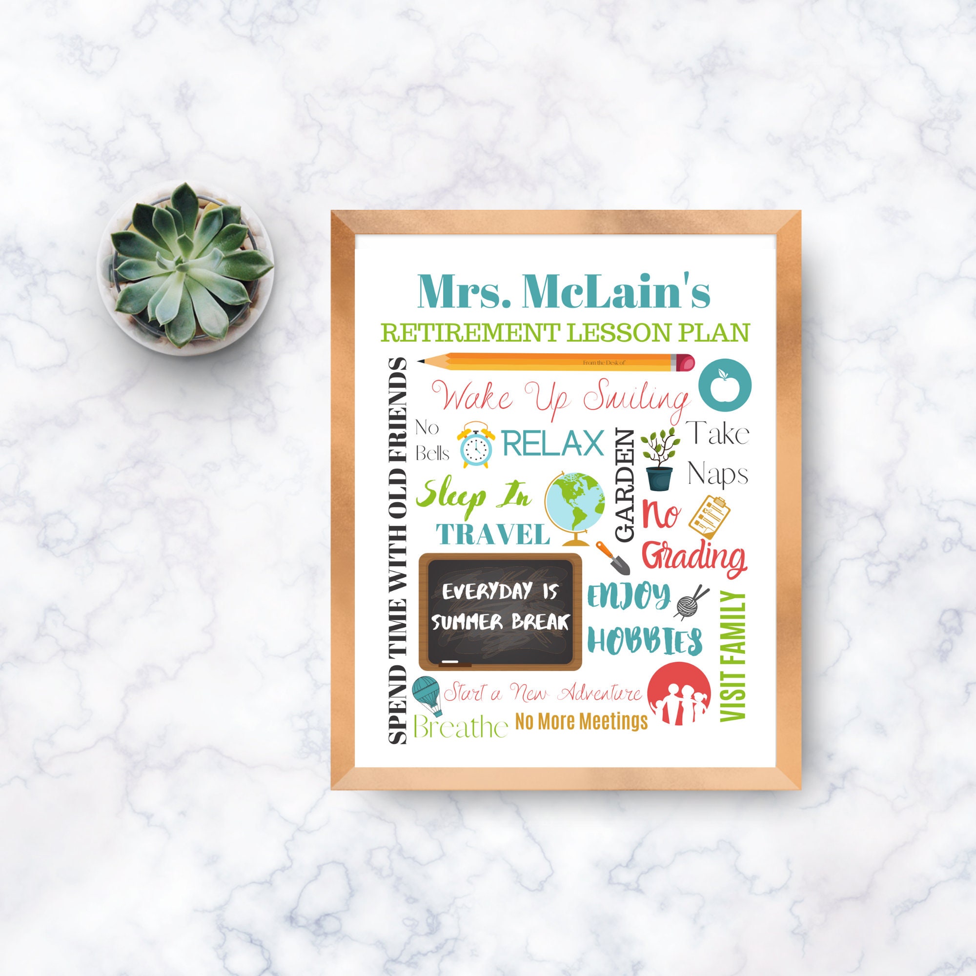 Personalized Teacher's Retirement Lesson Plan - Teacher Gift ...