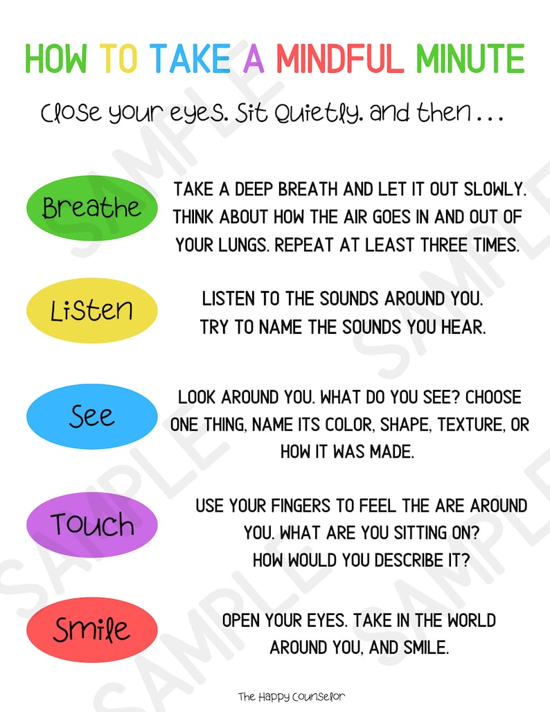 Take a Mindful Moment Sign - Classroom Back to School Counselor Office ...