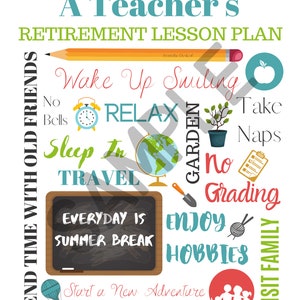 Teacher's Retirement Lesson Plan - Teacher Gift- Retirement Gift ...