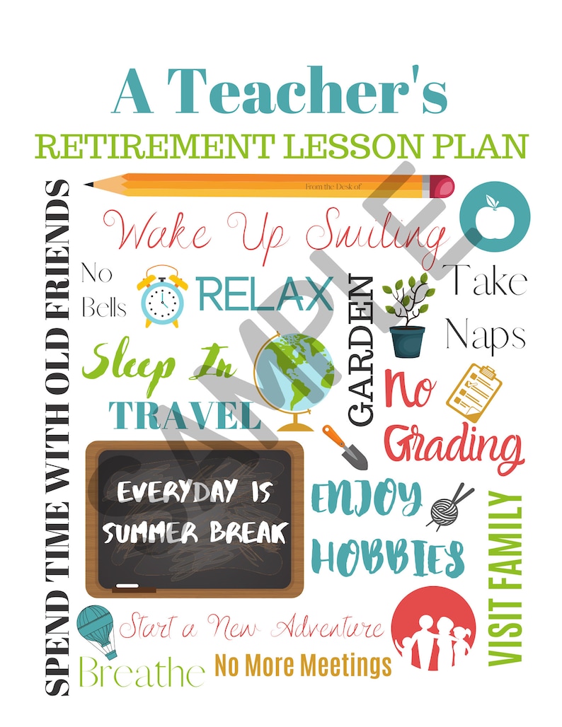 Teacher's Retirement Lesson Plan - Teacher Gift- Retirement Gift ...