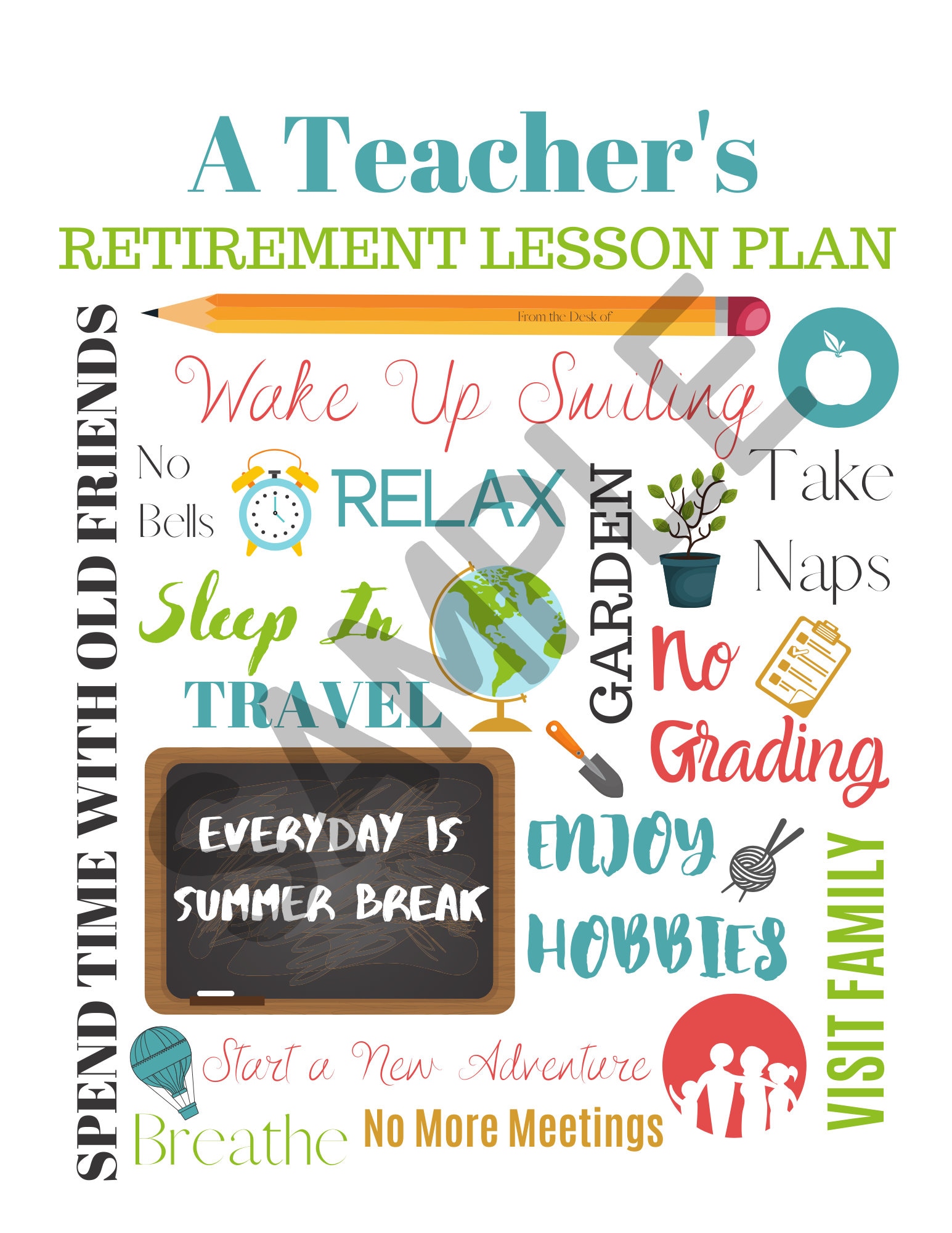 Teacher's Retirement Lesson Plan - Teacher Gift- Retirement Gift ...