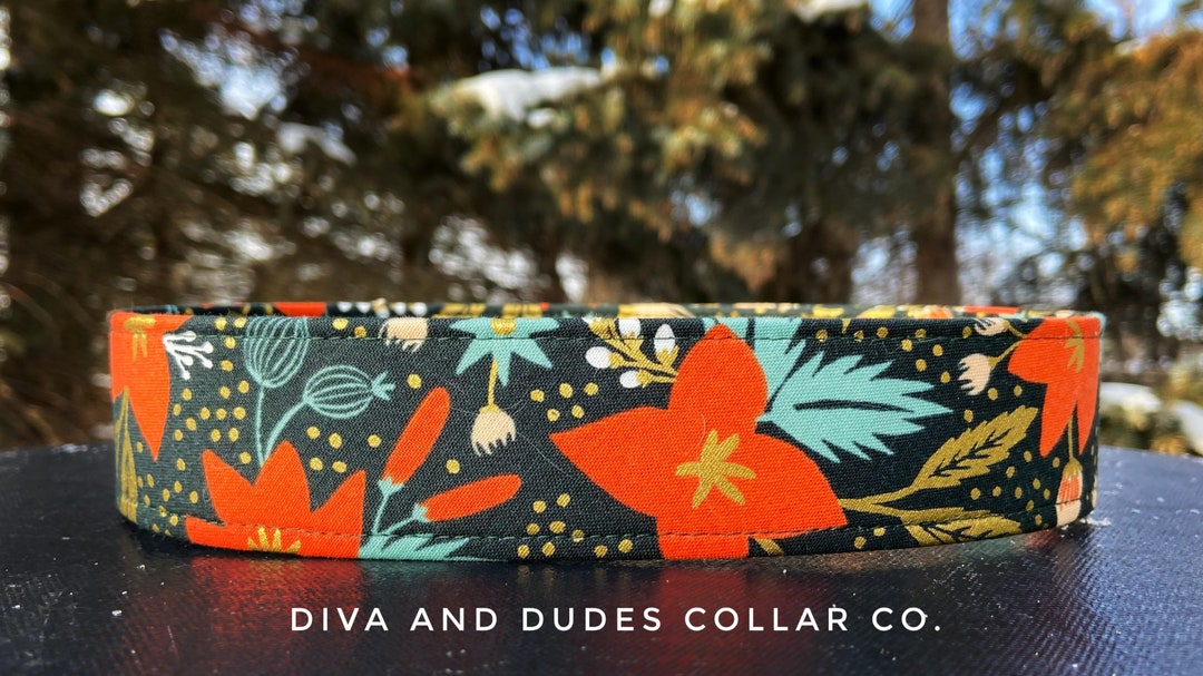 Poinsettia Dog Collar Evergreen Rifle Paper Co Holiday Classic ...