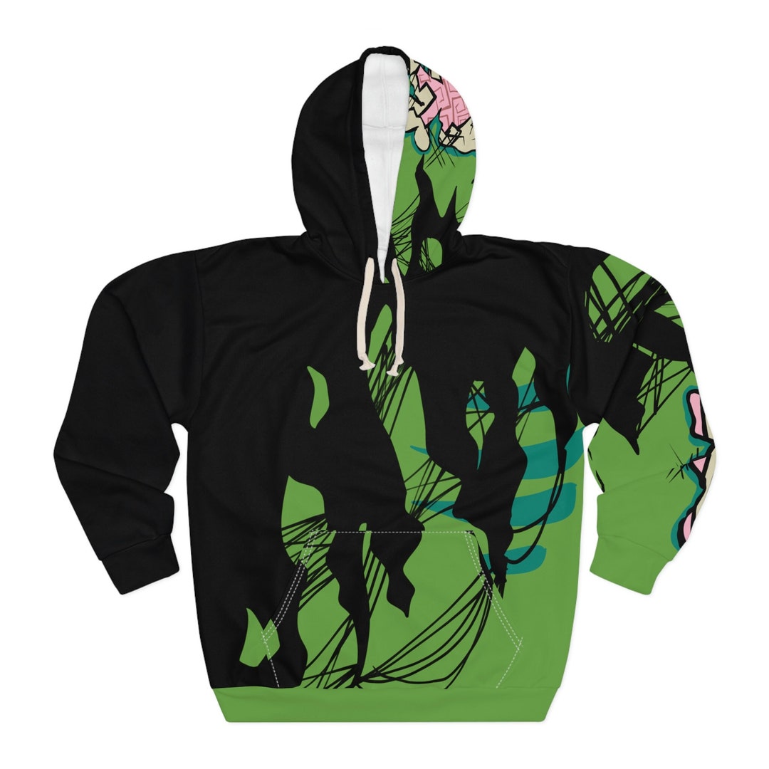 Zombie Hoodie Green & Black Halloween Costume, Gender Neutral ...