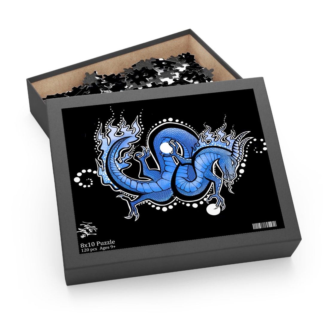 Blue Dragon Puzzle 120, 252, 500-piece Year of the Dragon Gift Winter ...