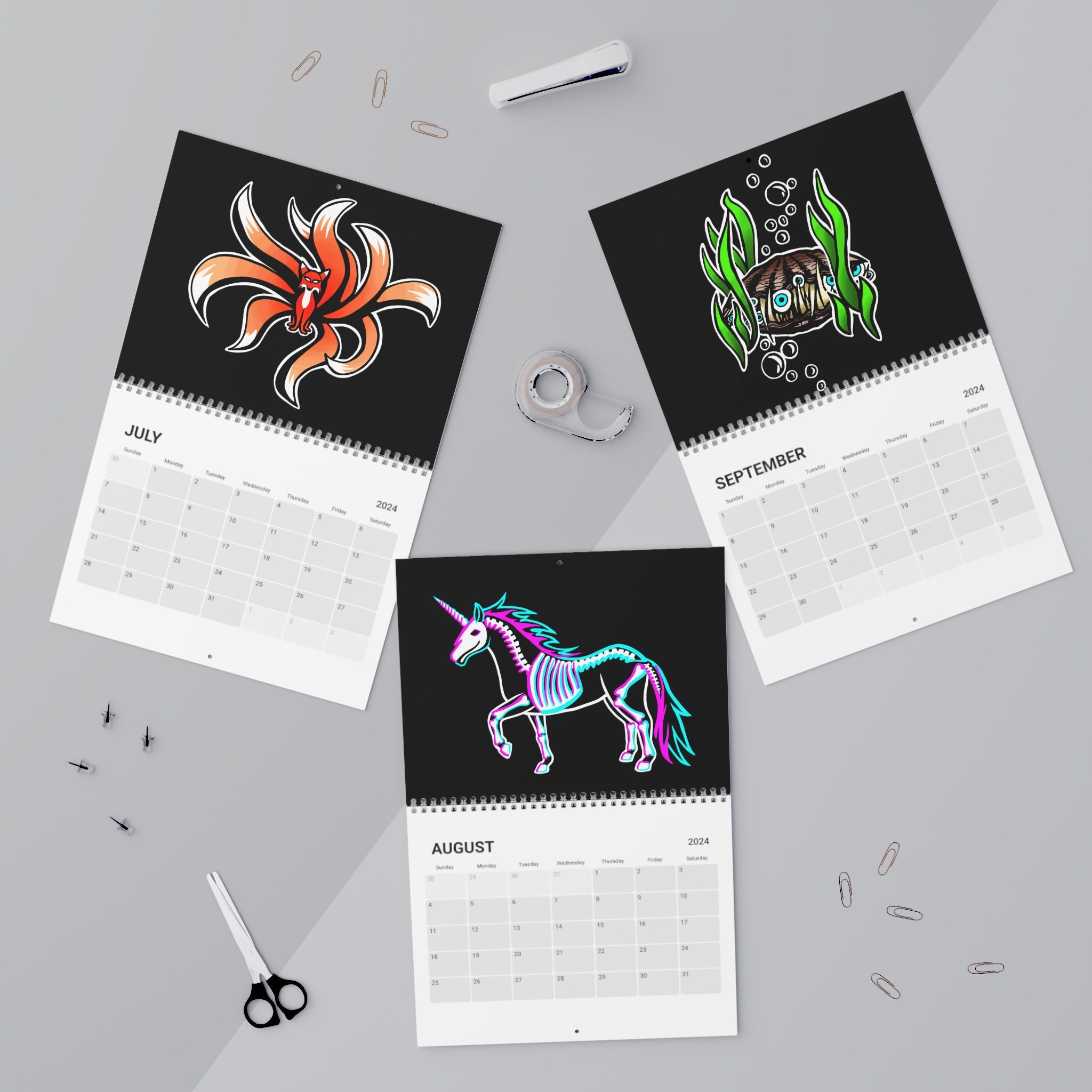 Monster Lover's 2024 Calendar of Cryptids Fiji Mermaid, Dragon, Vampire ...