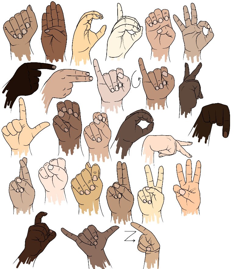 ASL Alphabet Color Drawings- American Sign Language, 54 Images All 26 ...