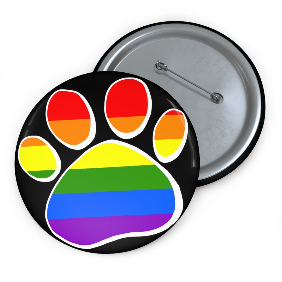 LGBT Pride Paw Print 3 Inch Round Pin Buttons Pride Month Accessory ...
