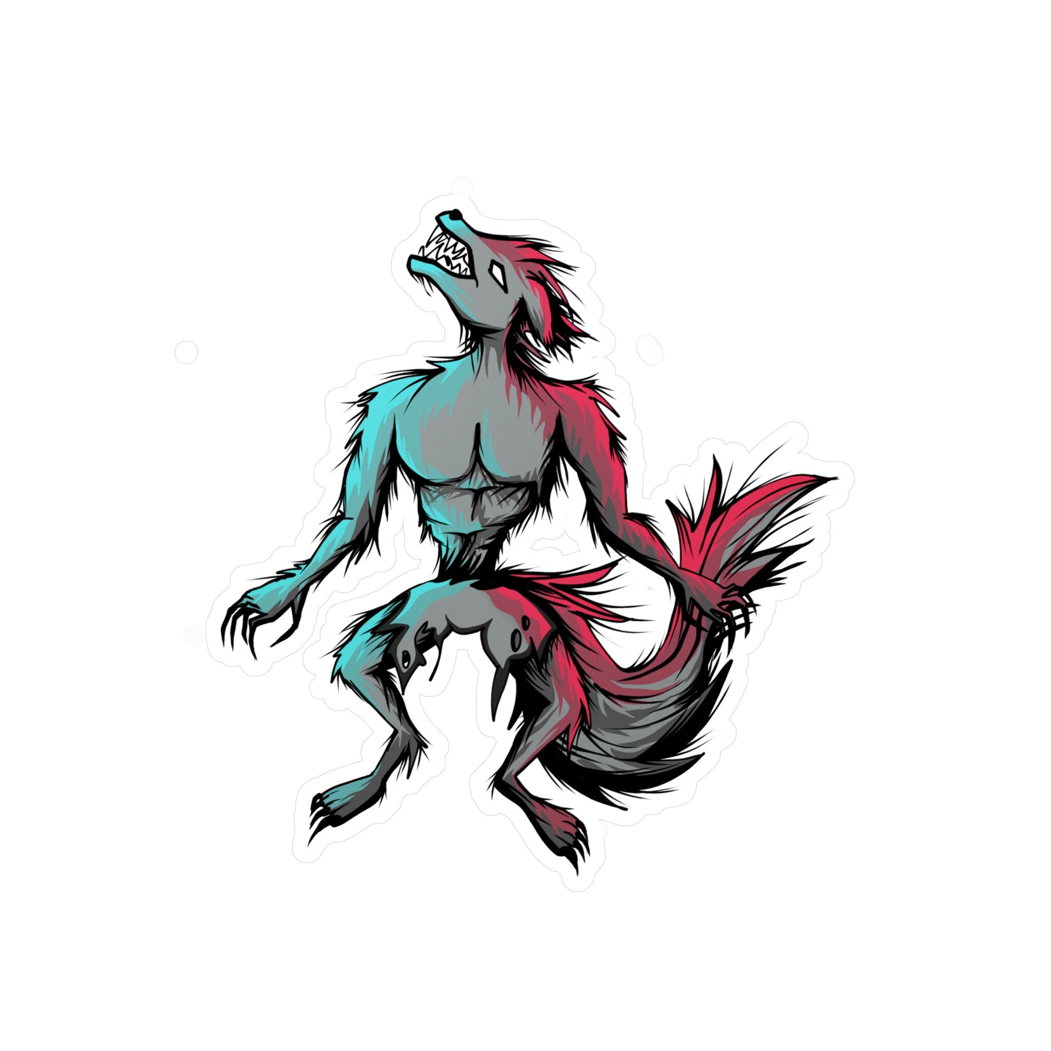 Neon Werewolf Kiss-cut Vinyl Decals - Etsy