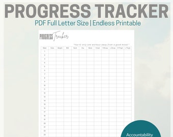 Printable Body Measurement Chart L Fitness Tracker Weight Loss Tracker ...