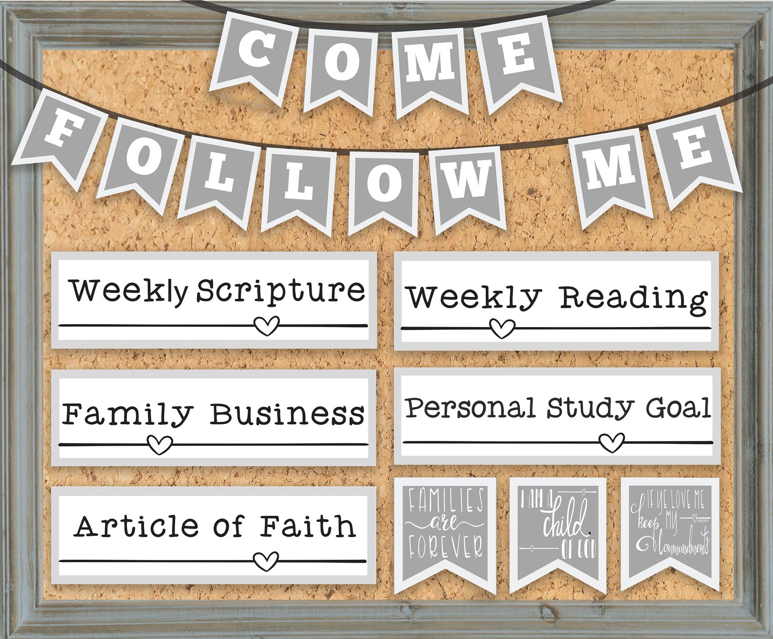 Come Follow Me Bulletin Board Kit – Family Scripture Study (instant ...