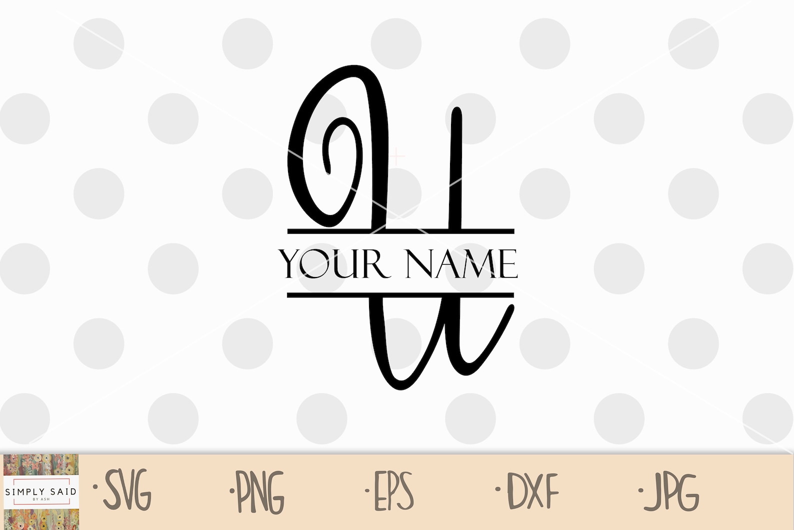 Split Letter U Svg - Split Monogram U Svg - Initial U Svg - Split ...