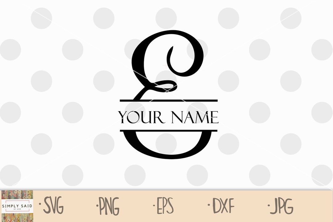 Split Letter E Svg - Split Monogram E Svg - Initial E Svg - Split ...