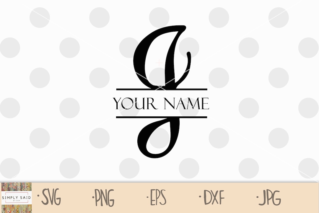 Split Letter J Svg - Split Monogram J Svg - Initial J Svg - Split ...