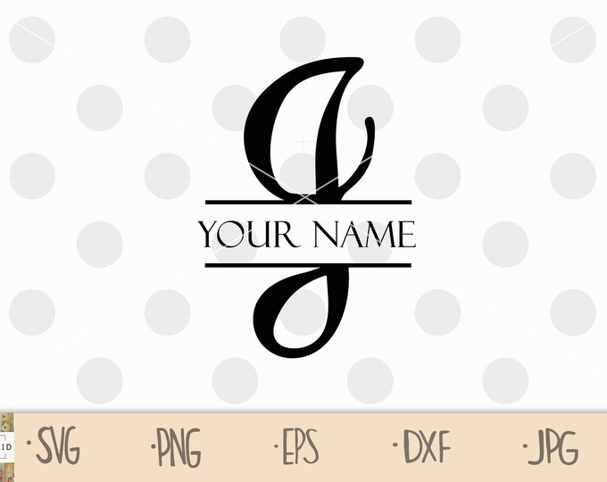 J Split Monogram SVG Elegant Split Letter J SVG Swirls Stars Divided ...
