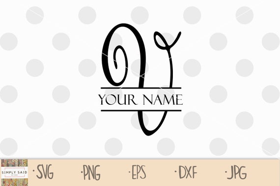 Split Letter V Svg Split Monogram V Svg Initial V Svg - Etsy