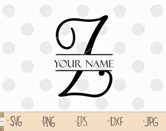Split Initial SVG Z Letter Svg Split Monogram Z Svg Monogram Svg Files ...