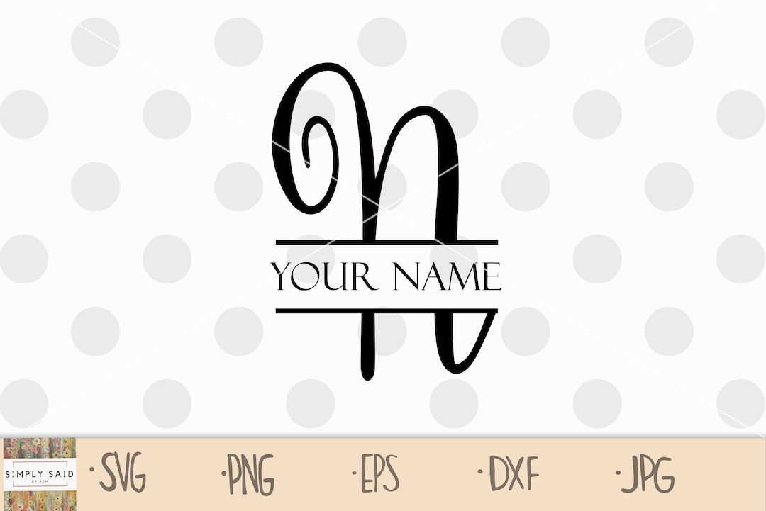 Split Letter N Svg - Split Monogram N Svg - Initial N Svg - Split ...