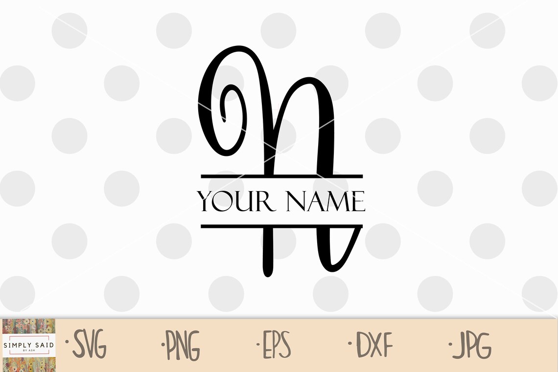 Split Letter N Svg Split Monogram N Svg Initial N Svg - Etsy