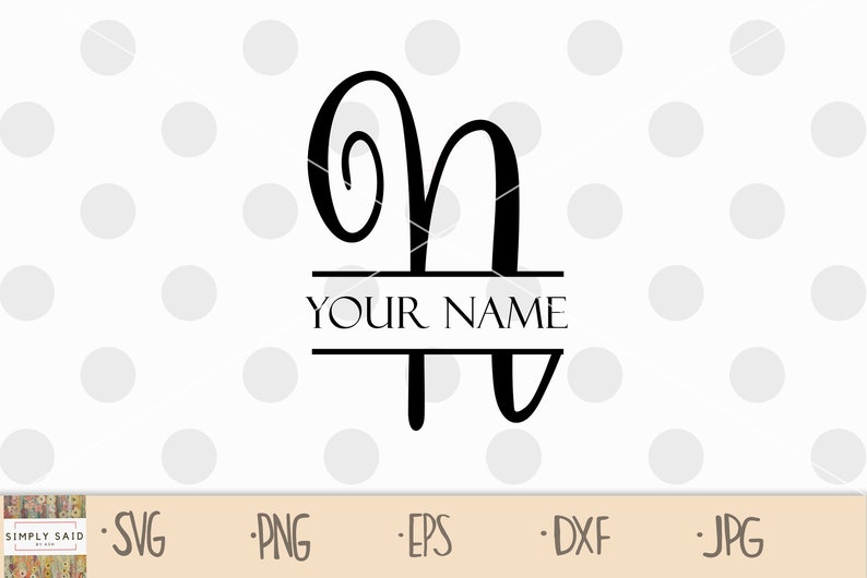Split Letter N Svg Split Monogram N Svg Initial N Svg - Etsy