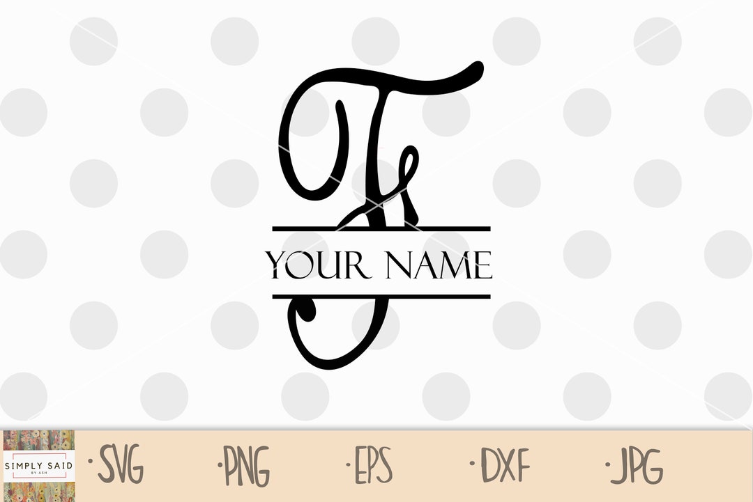 Split Letter F Svg - Split Monogram F Svg - Initial F Svg - Split ...