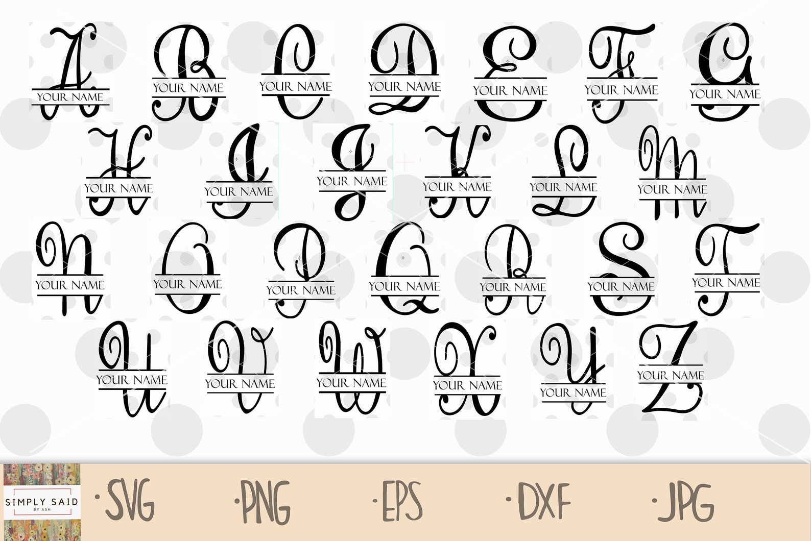 Split Letter Alphabet Svg - Split Monogram A Svg - Initial A Svg ...