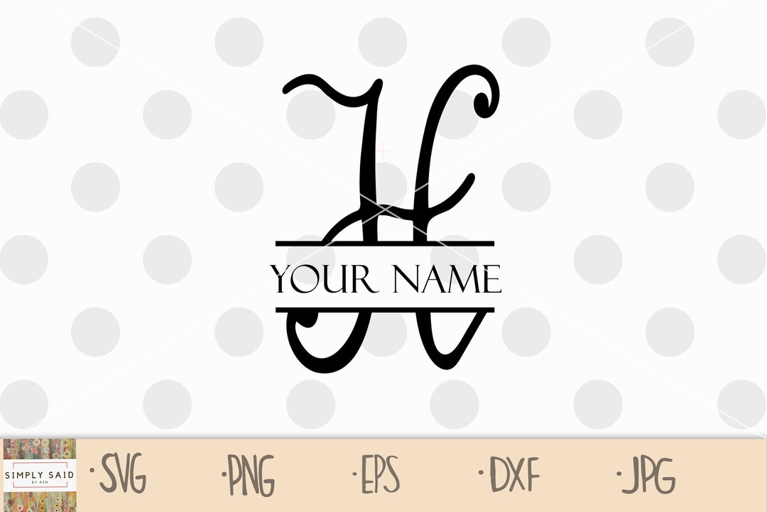 Split Letter H Svg - Split Monogram H Svg - Initial H Svg - Split ...