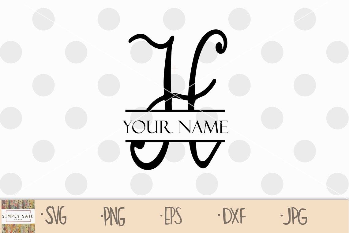 Split Letter H Svg - Split Monogram H Svg - Initial H Svg - Split ...