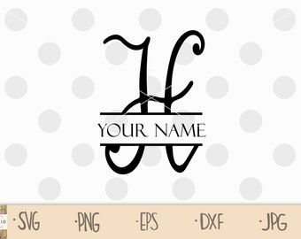 Split Monogram H - Etsy