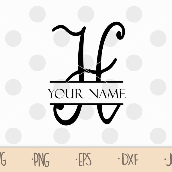 Split Monogram H - Etsy