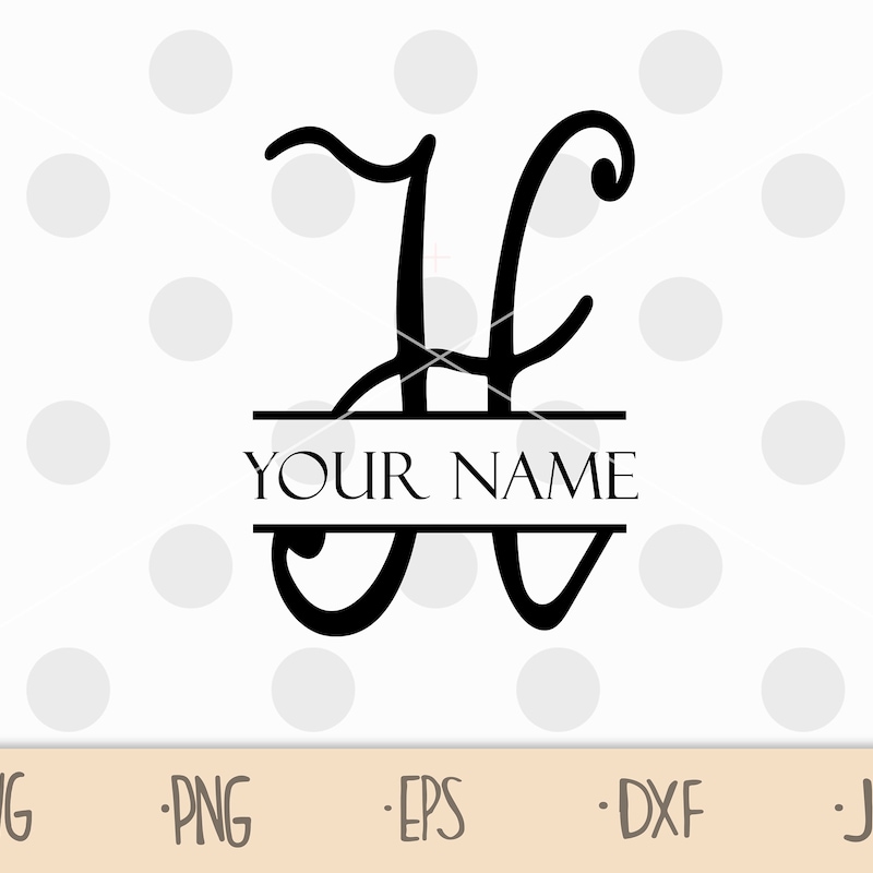Split Monogram H - Etsy