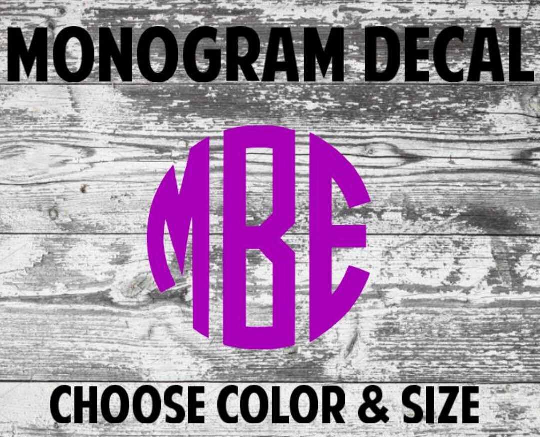 Custom Circle Monogram Decals – Personalized Vinyl Stickers for Cars ...