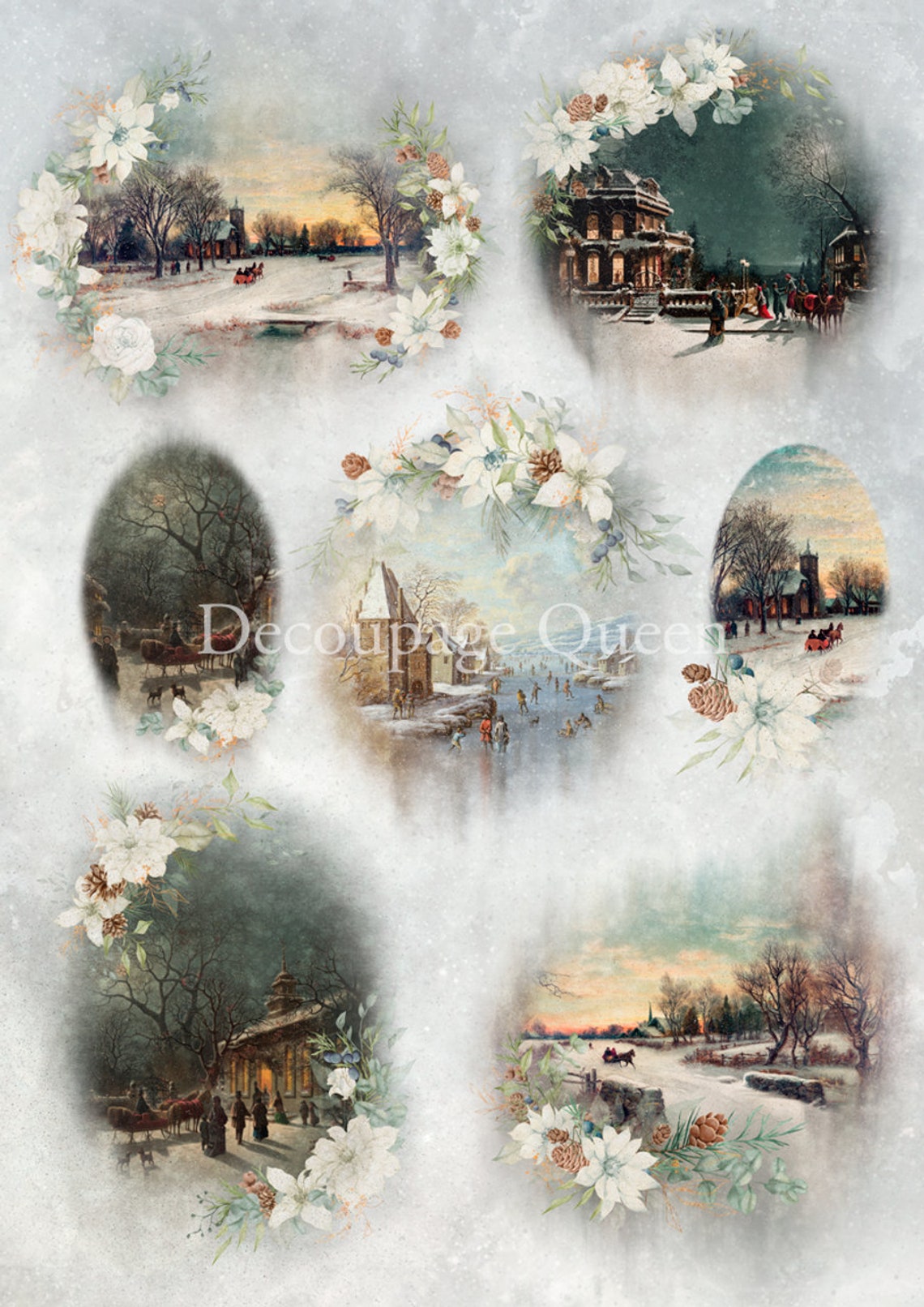 Winter Scenes| Dainty and the Queen Decoupage Queen A4|decoupage Paper ...