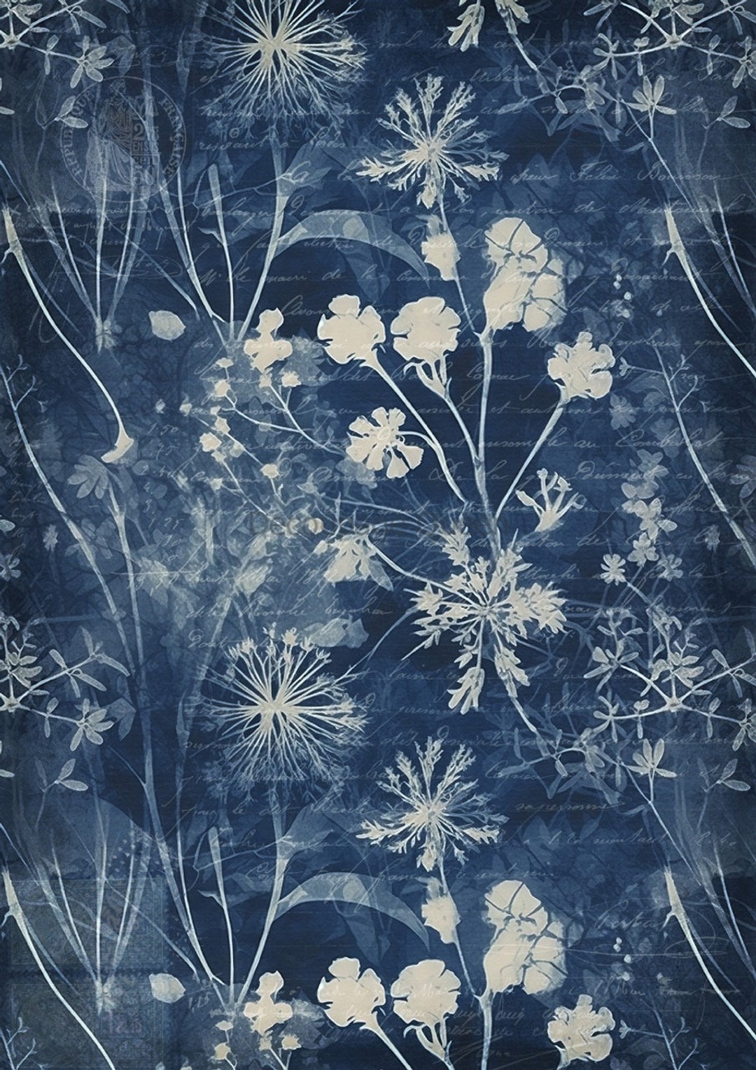 Indigo Botanical Iii|decoupage Queen A4 |decoupage Paper for DIY ...