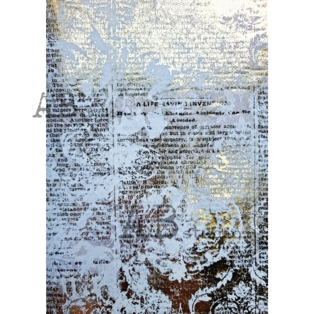 Gilded Book Page|ab Studio #1087| A4 - Decoupage Paper for DIY, Crafts ...