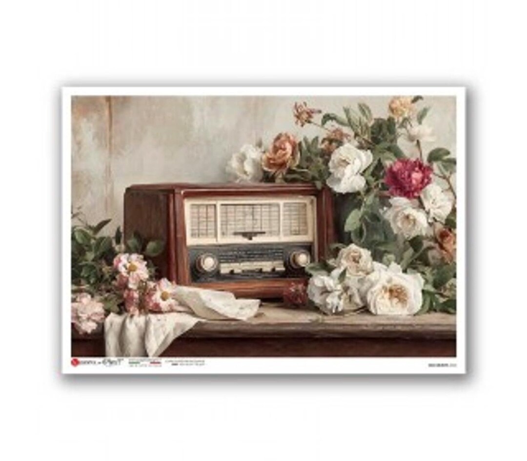 Vintage Radio With Roses #0053 |paper Designs | A4 Paper - DIY, Crafts ...