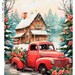 Red Christmas Truck| Paper Design|a4 Paper - Decoupage Paper for DIY ...