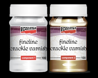 Pentart Fineline Crackle Varnish 2 Parts 100ML Each for Stencils ...