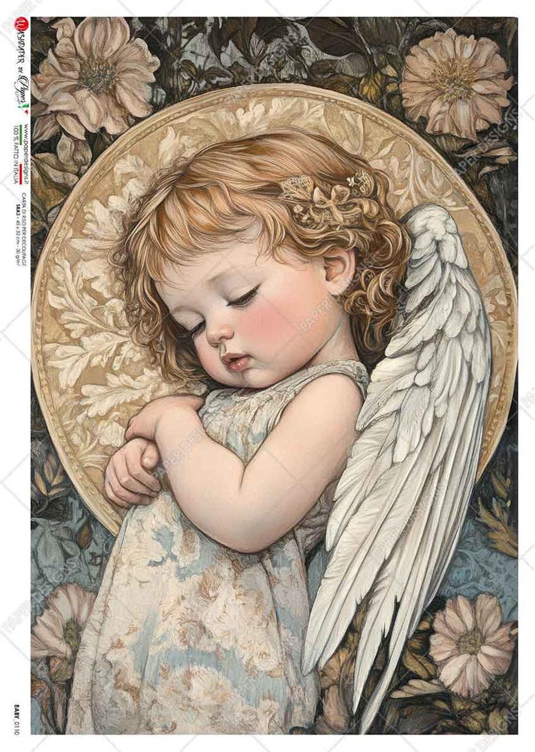 Baby Floral Angel| Paper Designs #110|A4 Paper - Decoupage Paper for ...