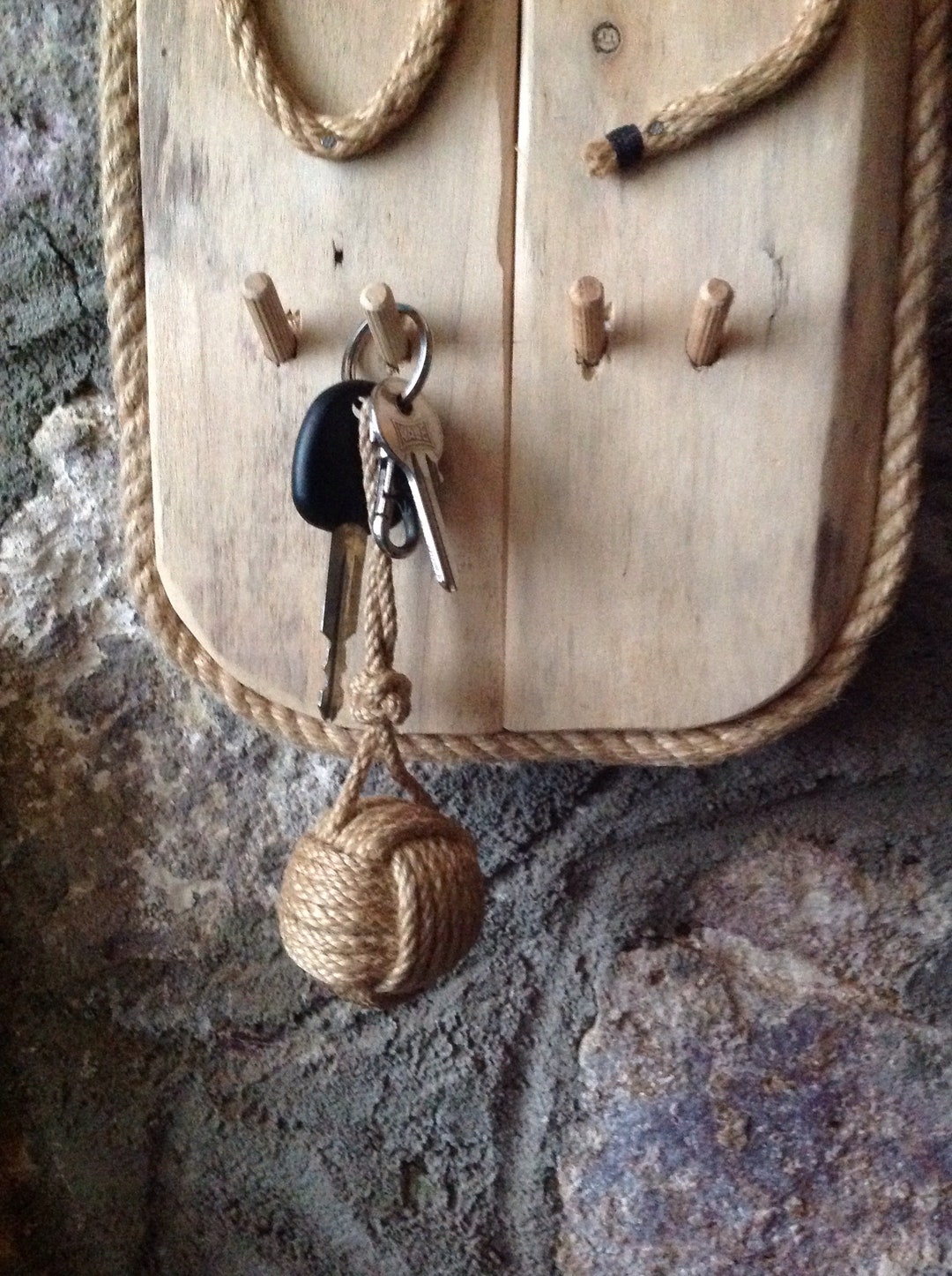 Keychain Floating Made of Jute Rope Maritime Nautical Motorboat Sailing ...