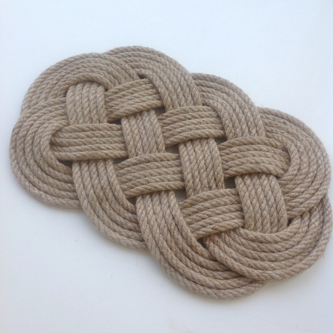 Maritime Coaster Ocean Plait Made of Jute Hand Knotted Nautical Mat ...