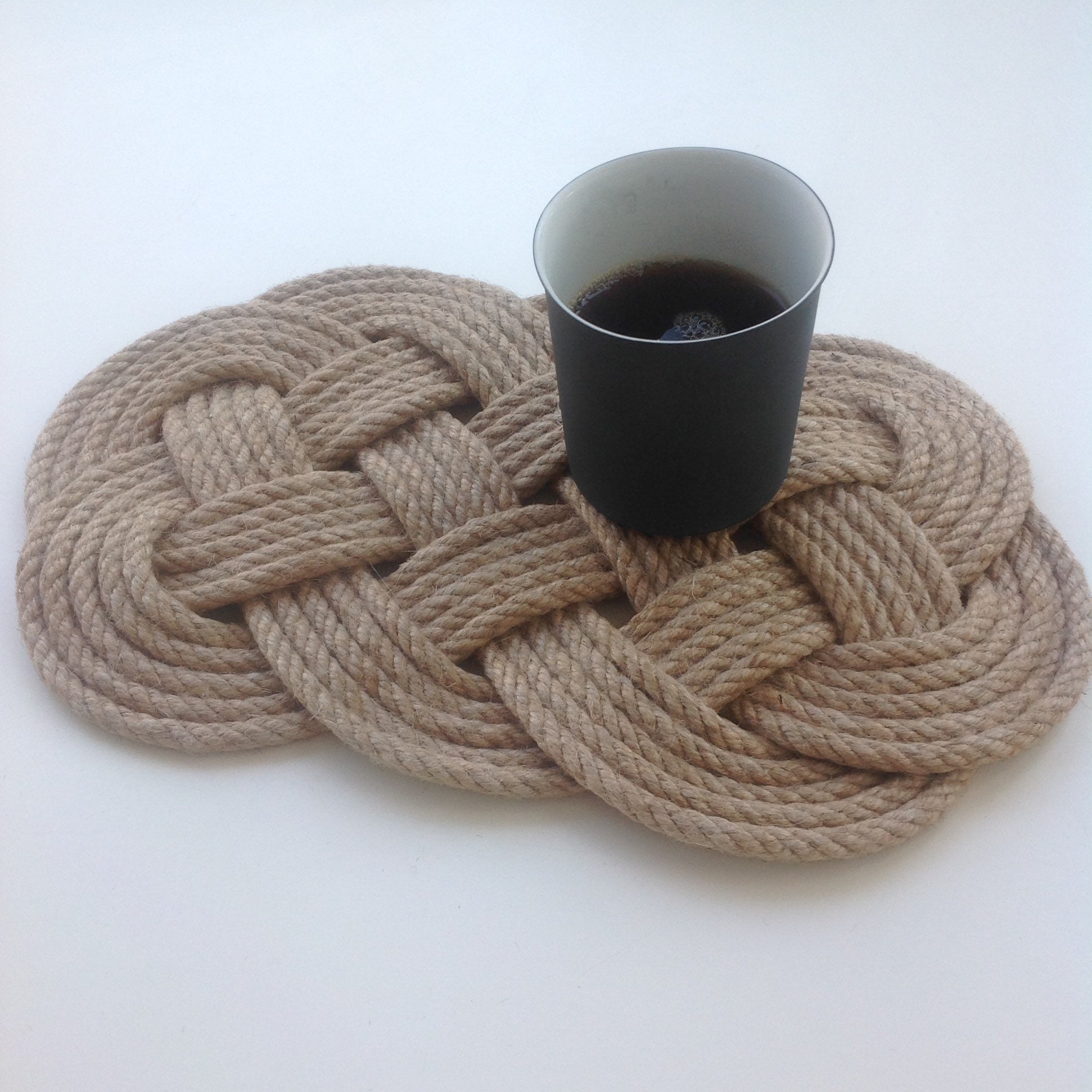 Maritime Coaster Ocean Plait Made of Jute Hand Knotted Nautical Mat ...