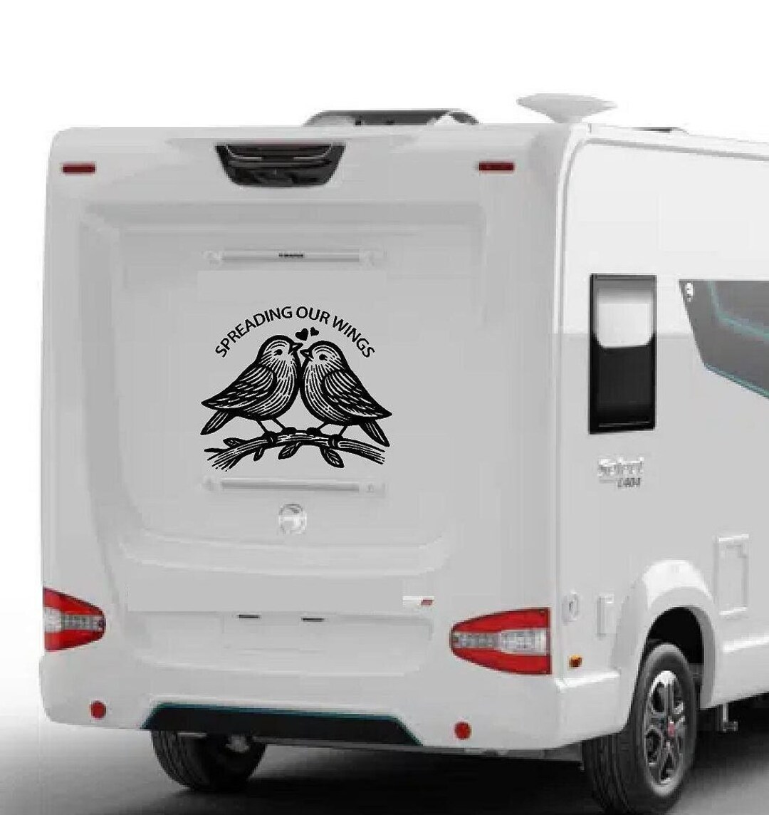 LARGE CARAVAN STICKER, Caravan Decal, Caravan Sign, Bird Sticker, Bird ...