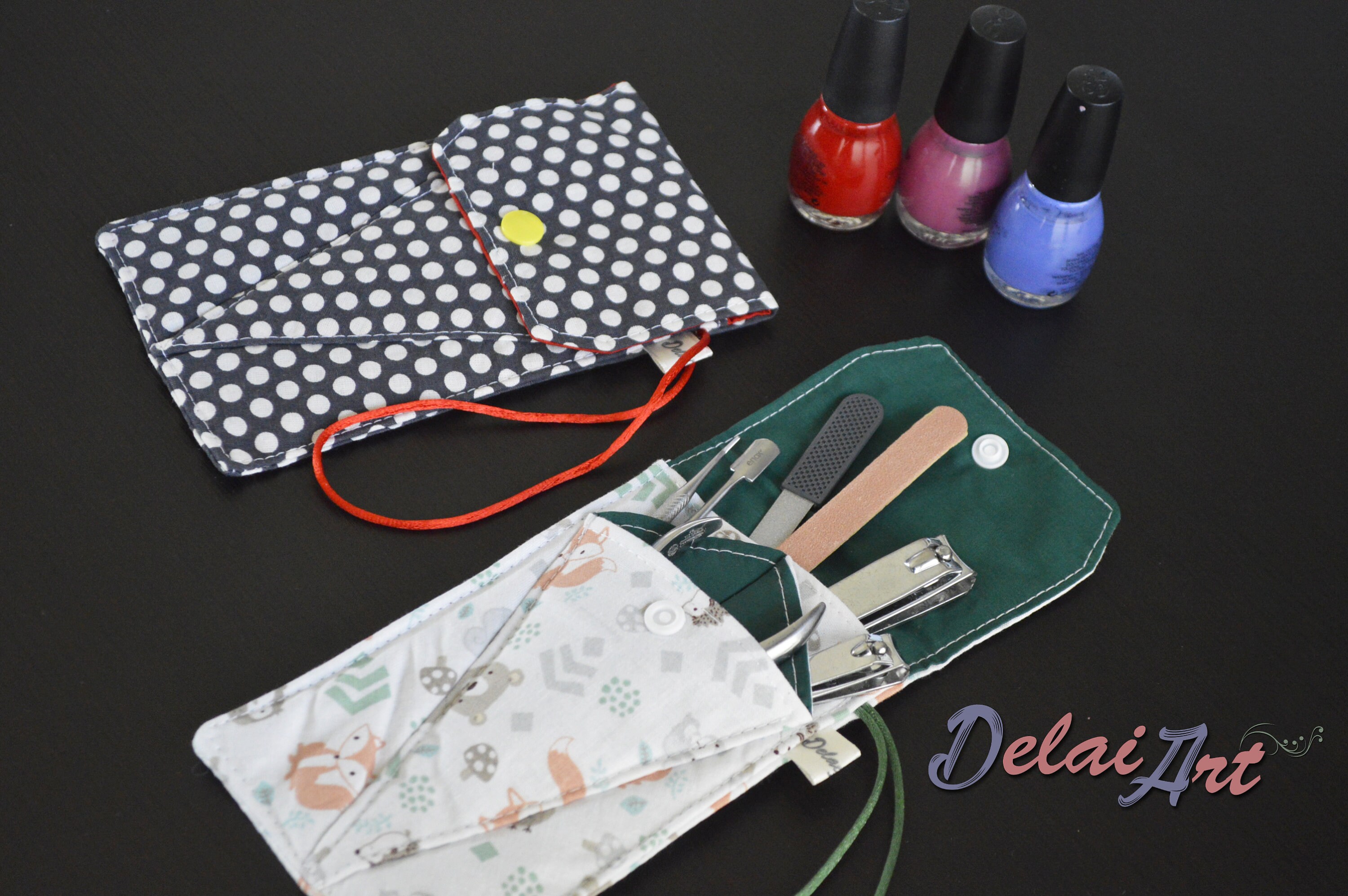 Manicure bag compact manicure bag crochet needles wallet | Etsy